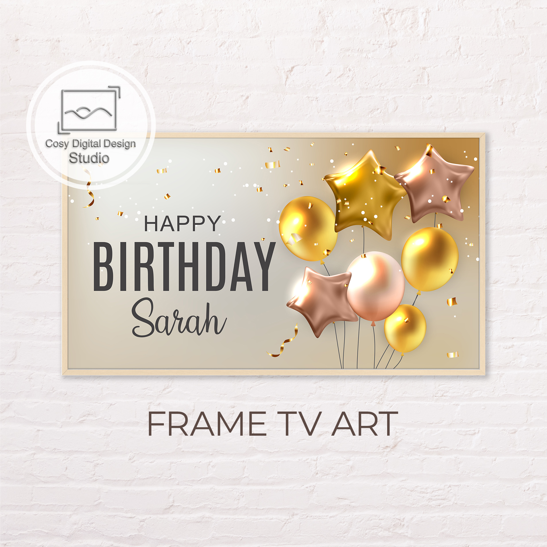 Samsung Frame TV Art | Custom Personalized Gold and Pink Bal | Inspire ...