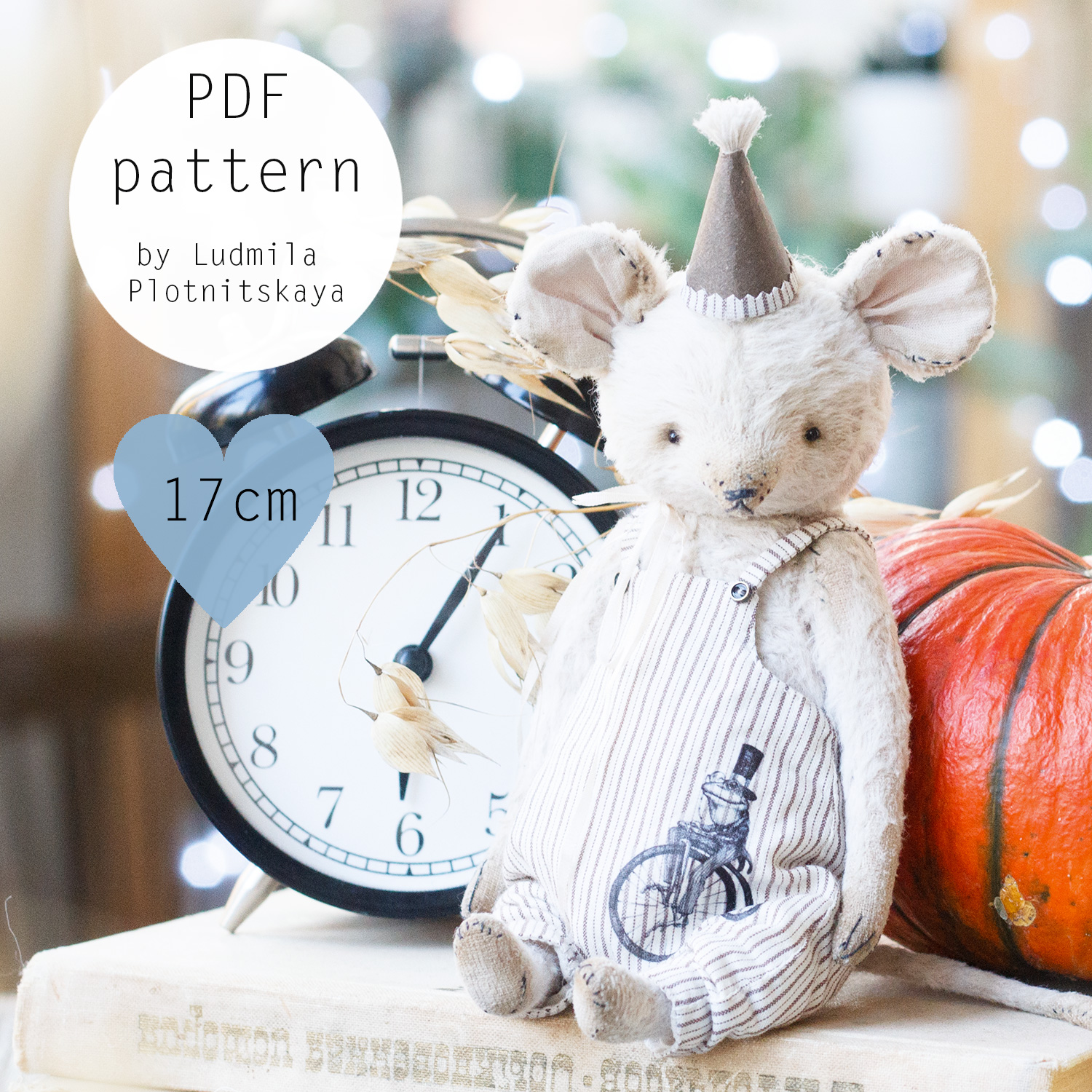 Mouse sewing pattern with clothes, teddy mouse pattern 17 cm | Inspire ...