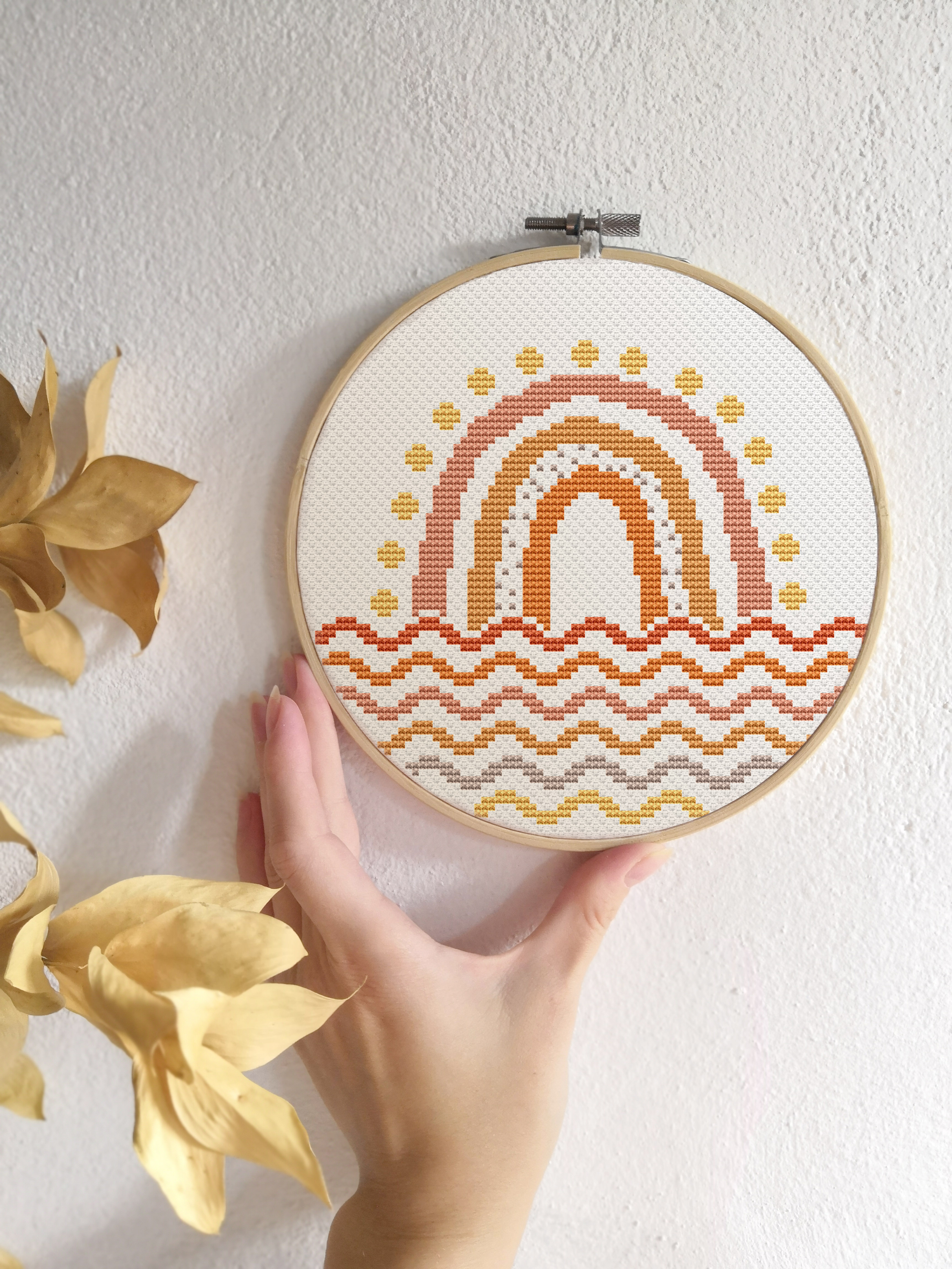 Boho cross stitch pattern Modern cross stitch PDF Rainbow cr | Inspire ...