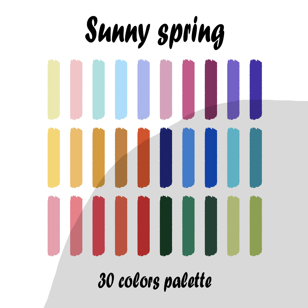 Sunny spring procreate color palette | Procreate Swatches - Inspire Uplift