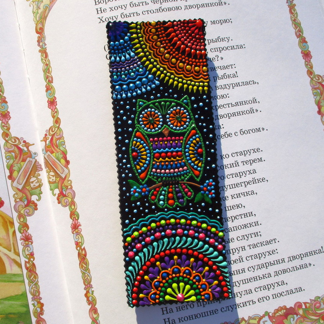 Personalized bookmark, Painted leather bookmark, Owl bookmar | Inspire ...