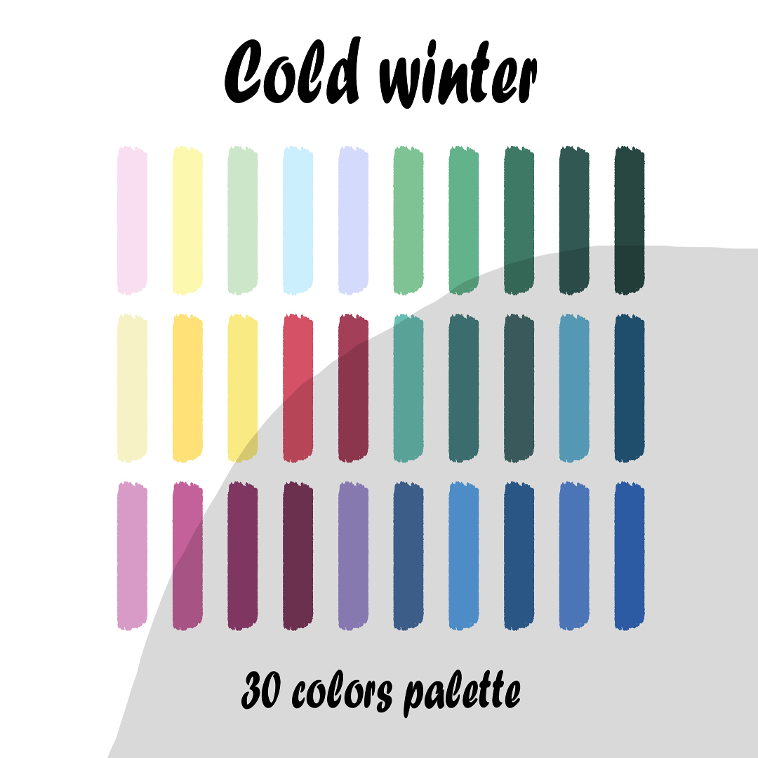 Cold winter procreate color palette | Procreate Swatches | Inspire Uplift