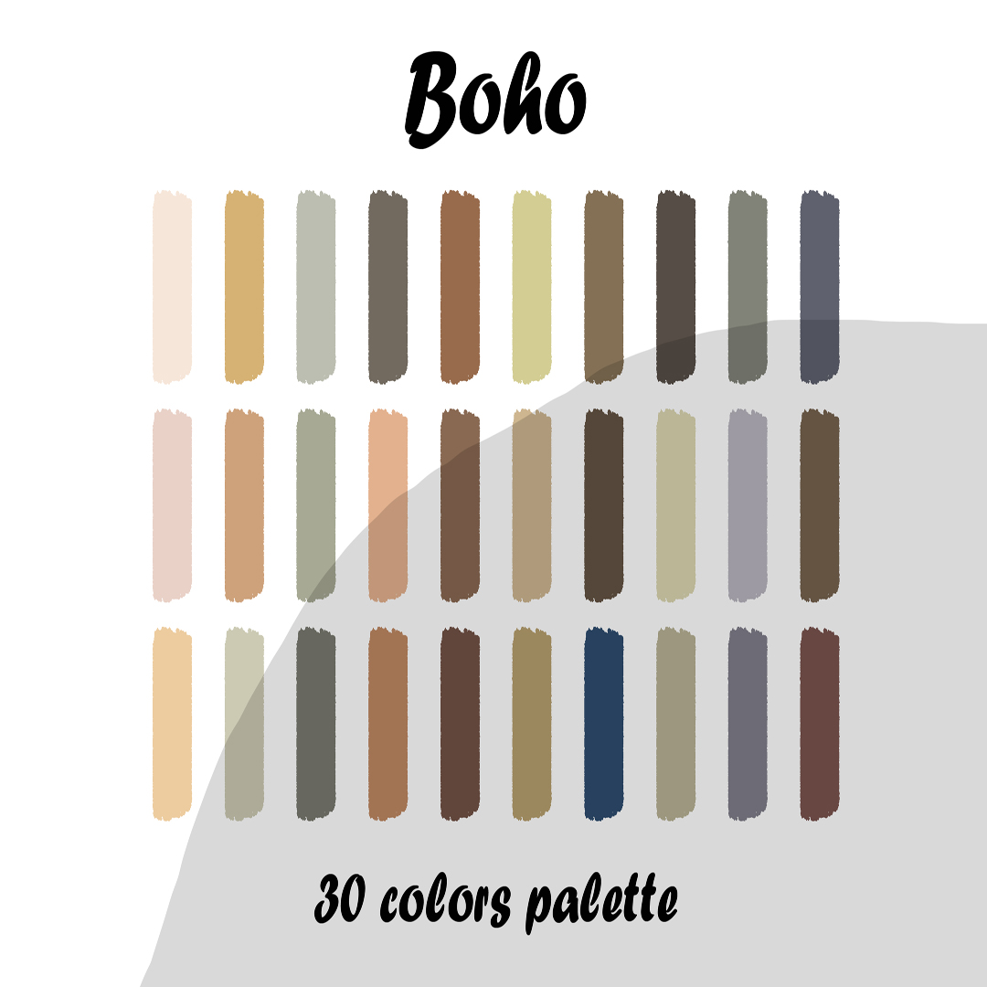 Boho procreate color palette | Procreate Swatches - Inspire Uplift