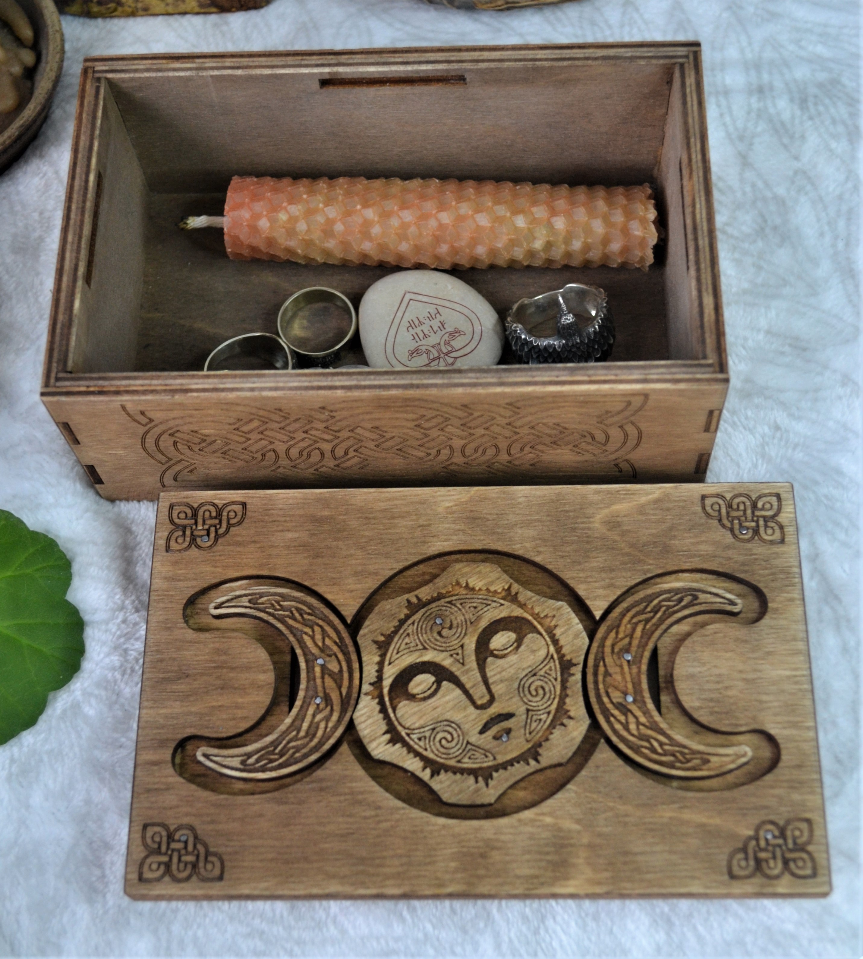 Box with Secret lock. Wooden Viking box with Celtic triple m - Inspire ...