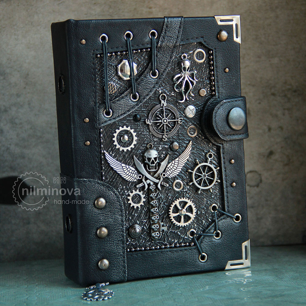 Steampunk pirate style Sailor journal Pirate notebook Skull | Inspire ...