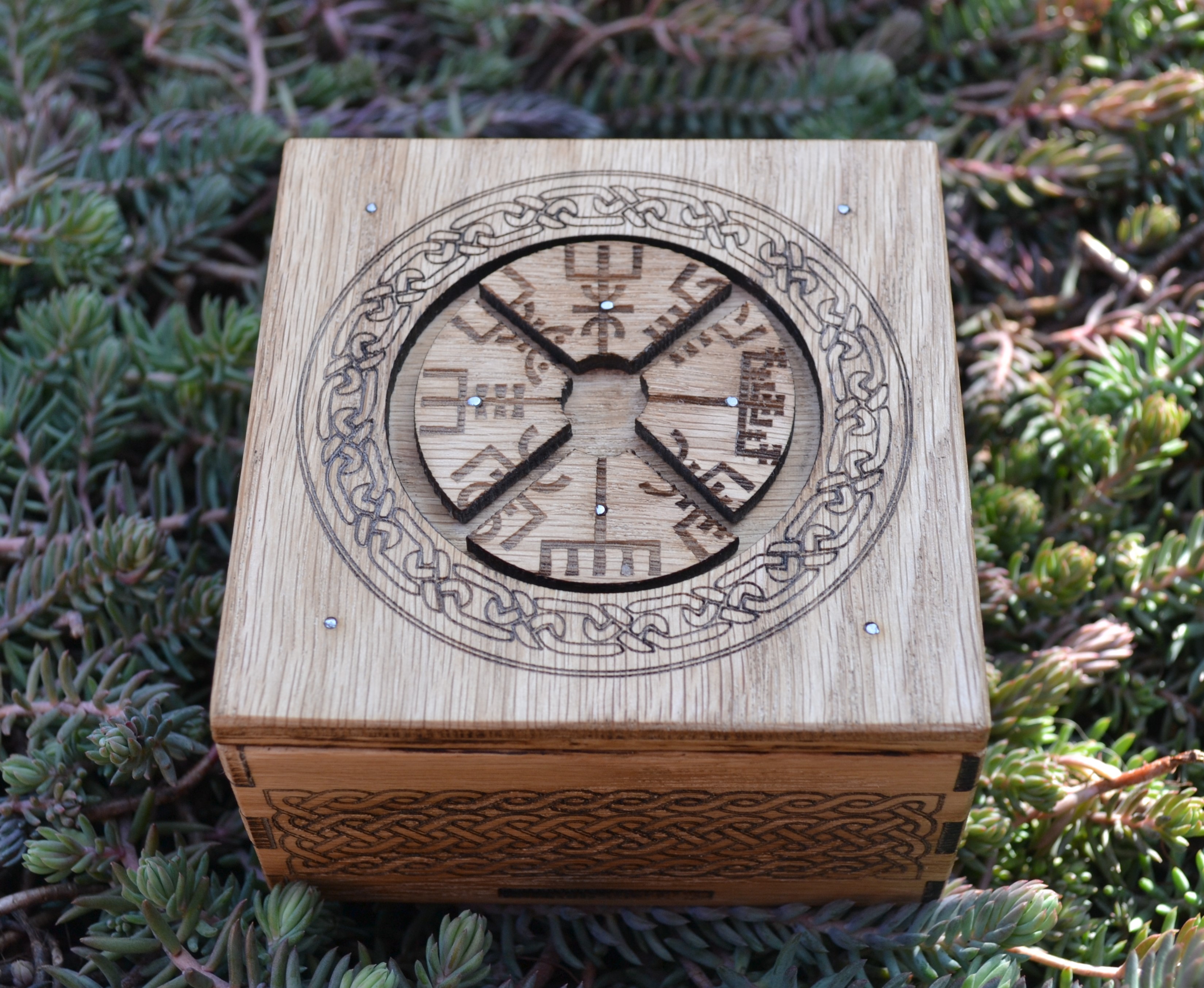 Viking wooden box with Vegvisir. Viking Secret Box. Hidden l - Inspire ...