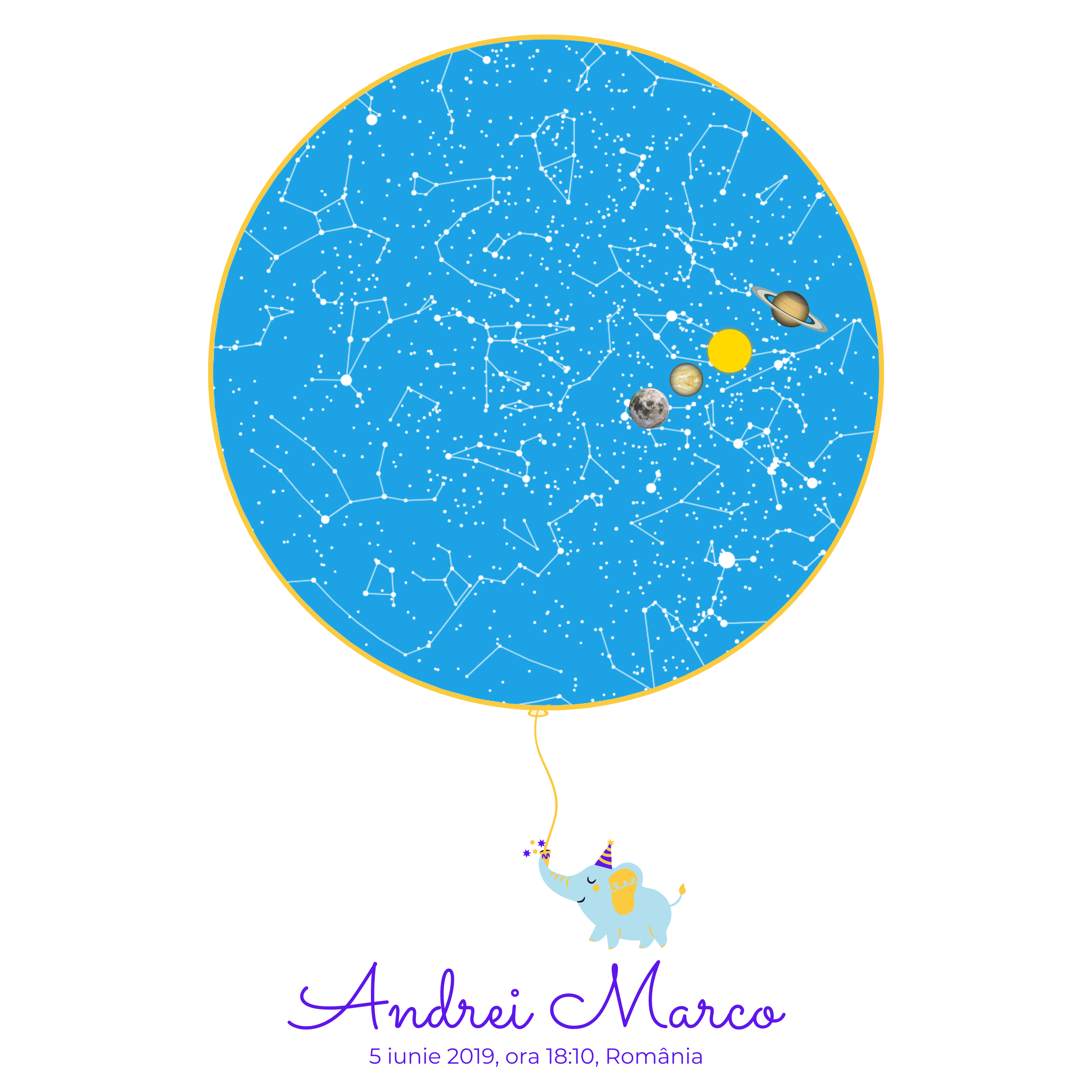 Personalized Sky Map Gift Baby Boy, Custom Star Map Print, A | Inspire ...