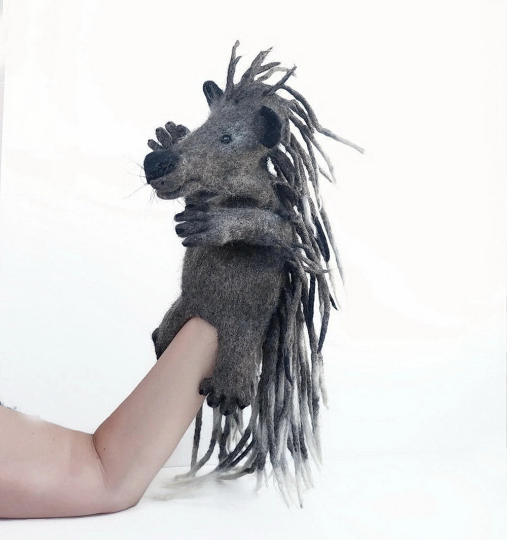 Porcupine wool puppet on the hand for the puppet theater. A - Inspire ...