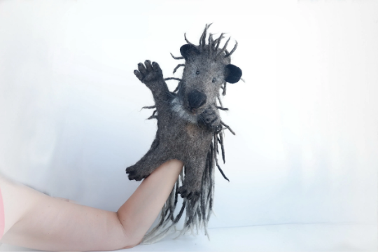 Porcupine wool puppet on the hand for the puppet theater. A - Inspire ...