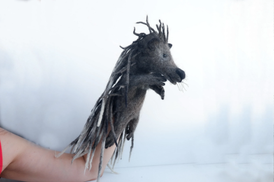 Porcupine wool puppet on the hand for the puppet theater. A - Inspire ...