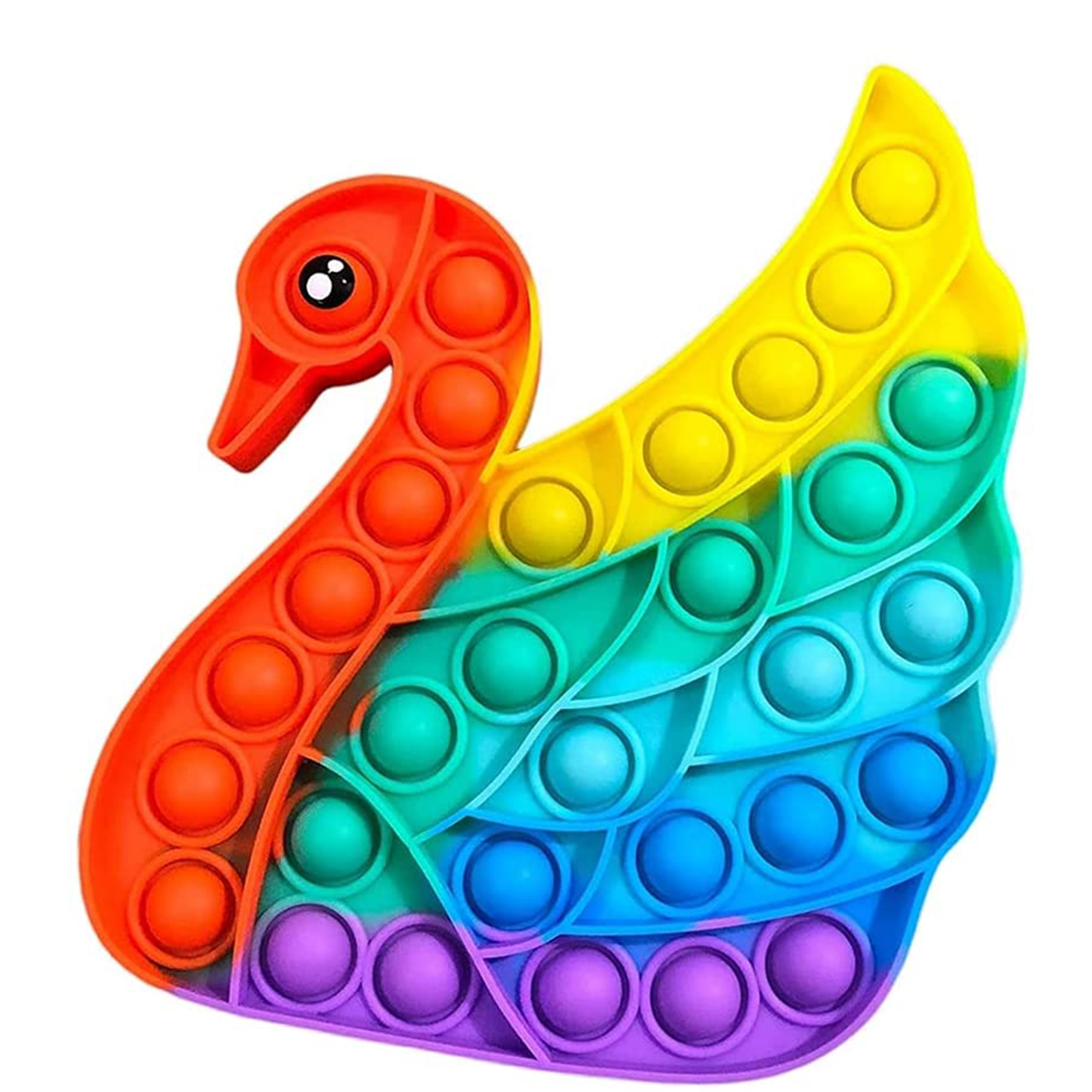 Swan Rainbow Push Pop Fidget Toys For Kids - Inspire Uplift