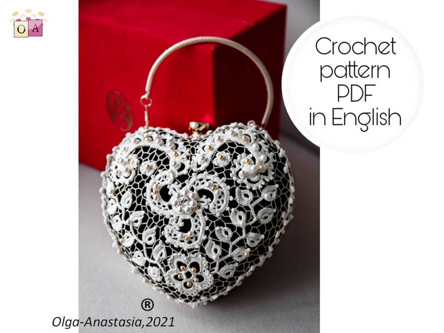 Handbag wedding Irish lace crochet pattern - Inspire Uplift