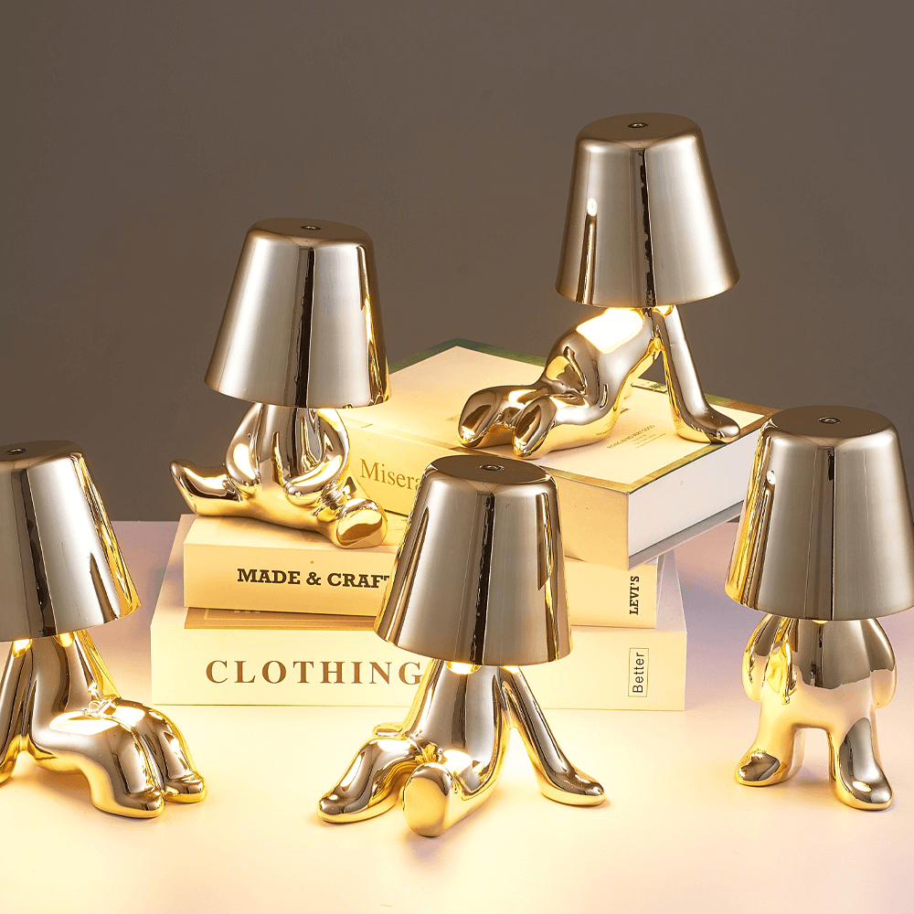 Man Posture Golden & Silver Table Lamp - Inspire Uplift