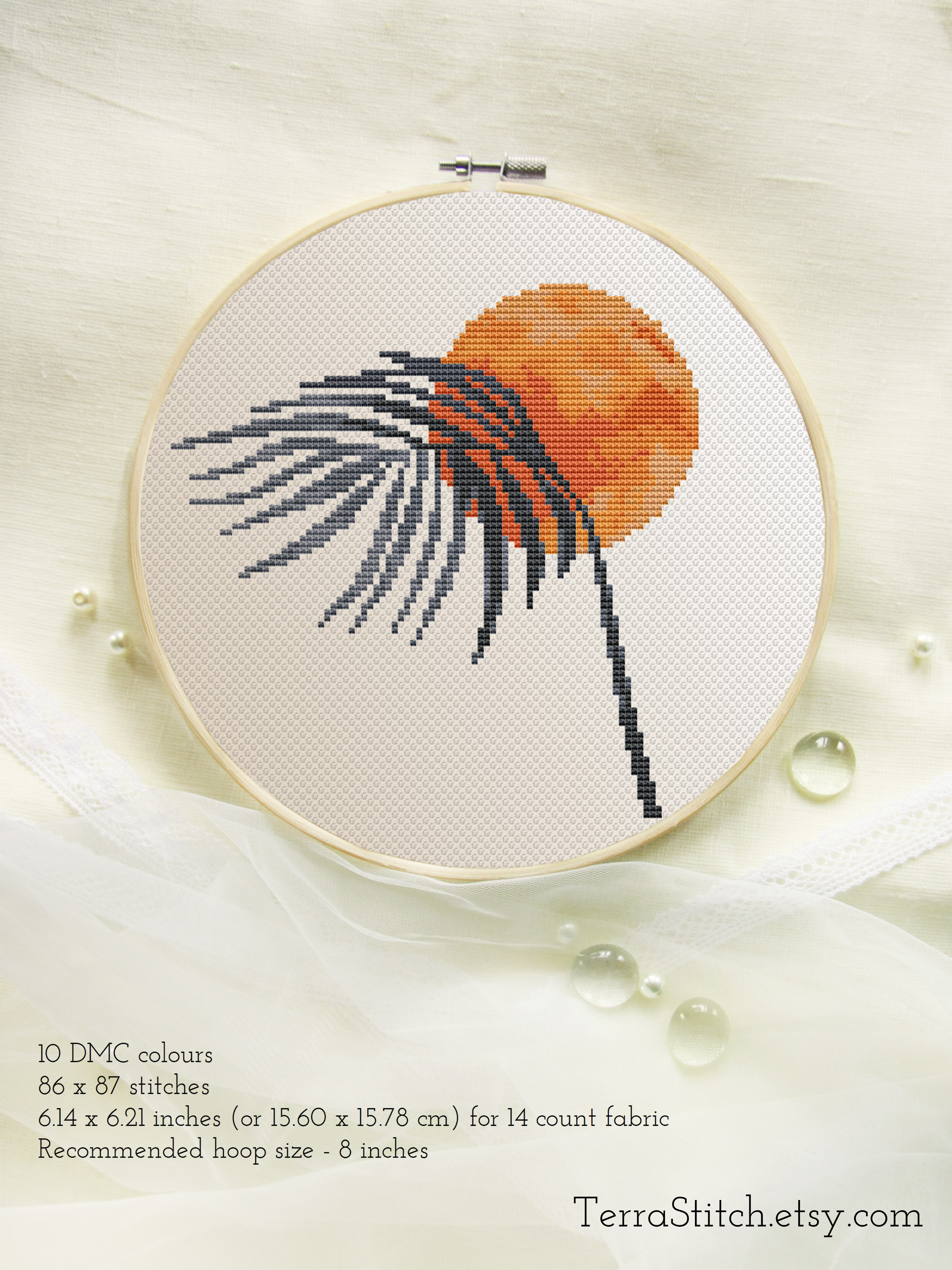 Modern cross stitch pattern PDF Fern cross stitch Palm leaf - Inspire ...