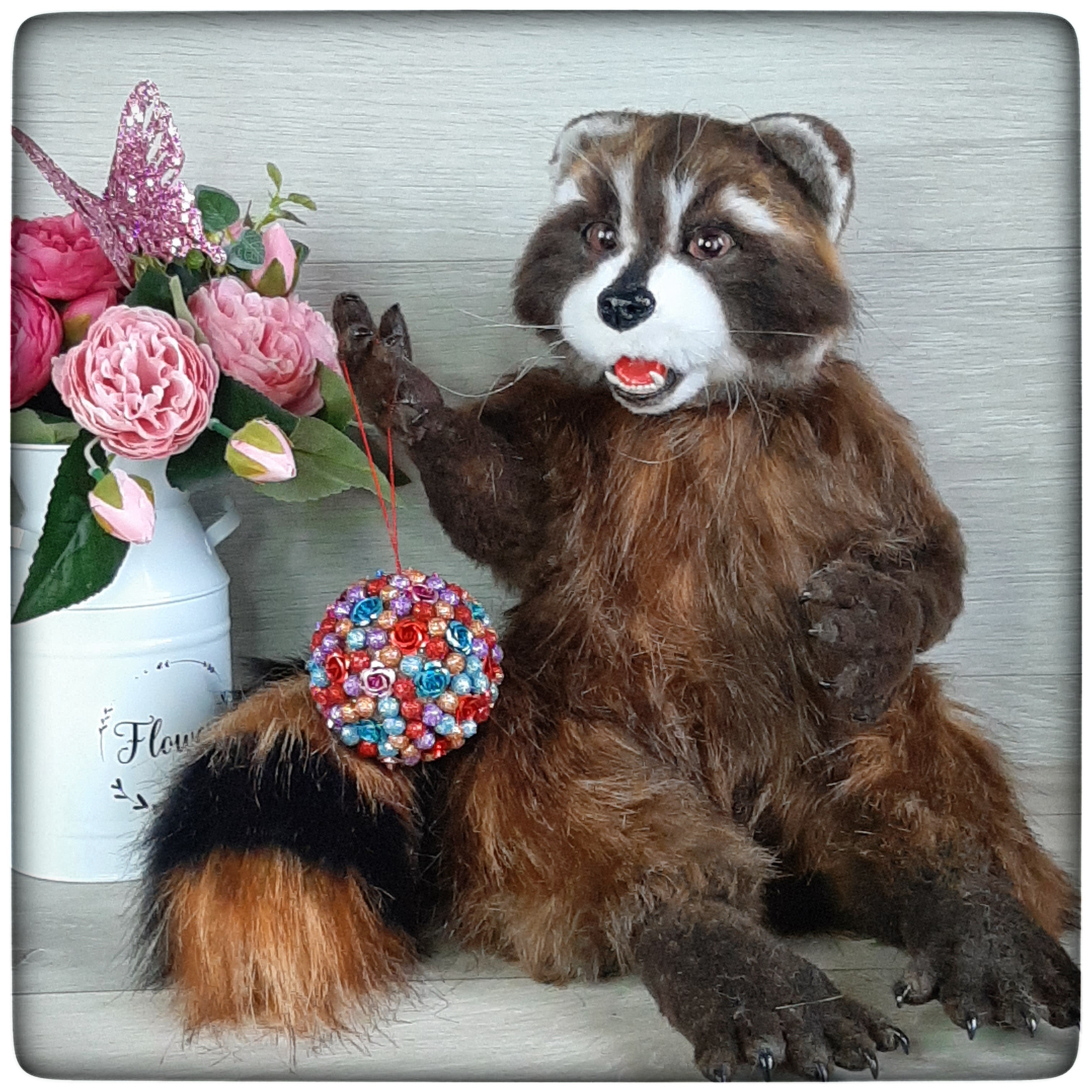 Raccoon, Collectible Toy, Toy, Stuffed Toy, Realistic Toy, - Inspire Uplift
