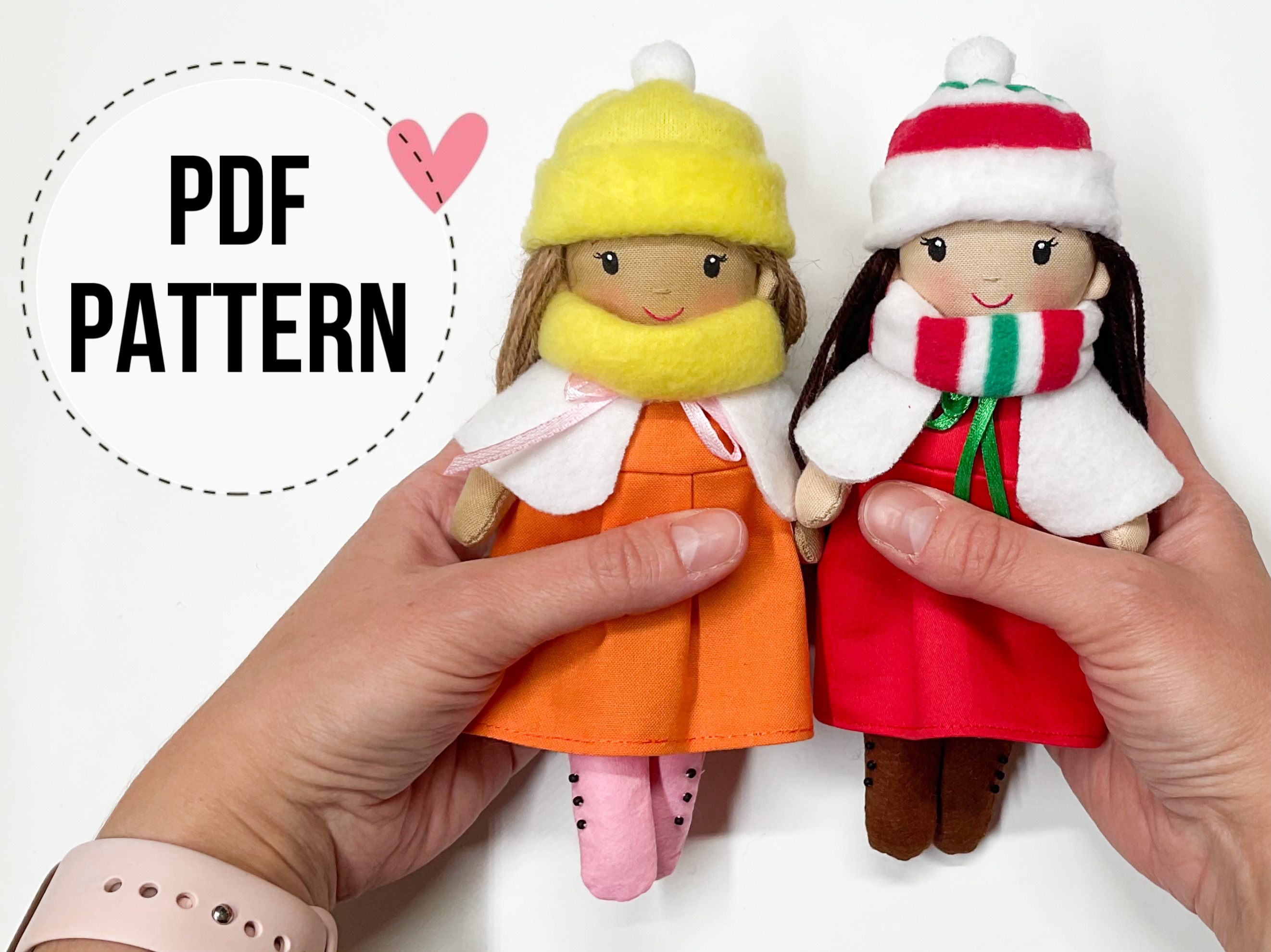 Cloth doll with clothes pattern, Doll in dress pattern, DIY | Inspire ...
