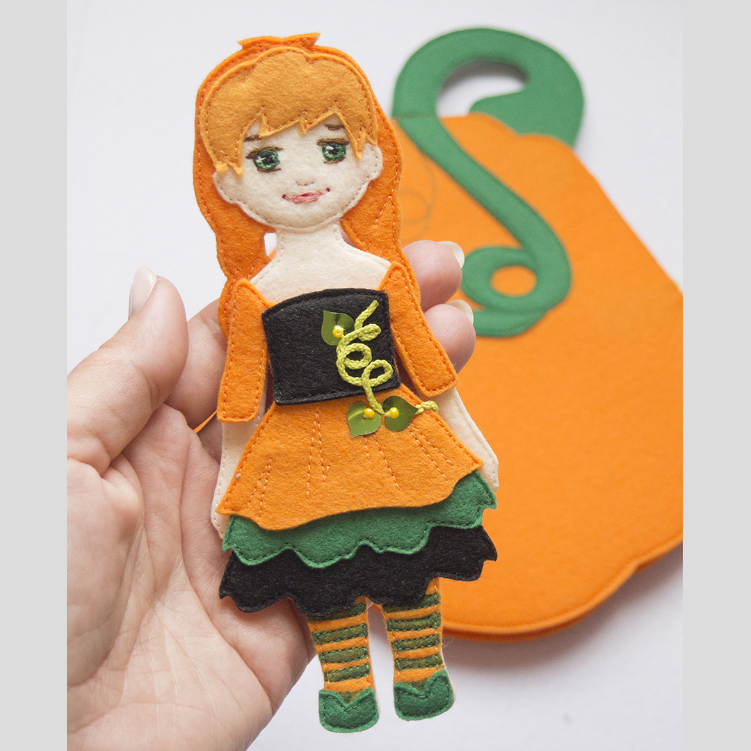 PDF Pattern Felt Witch, Halloween Doll with clothes, Sewing - Inspire ...