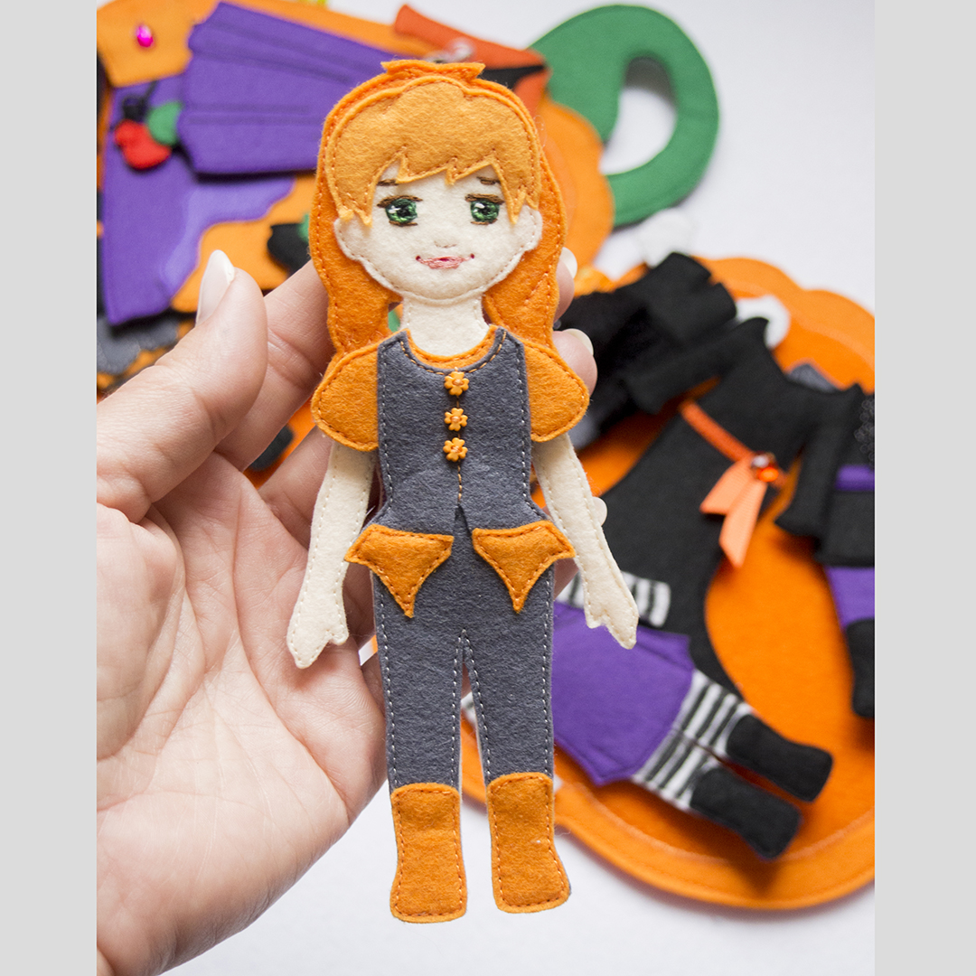 PDF Pattern Felt Witch, Halloween Doll with clothes, Sewing - Inspire ...