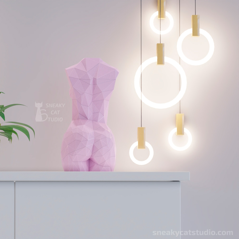 Woman torso Papercraft template Digital pattern for printing - Inspire ...