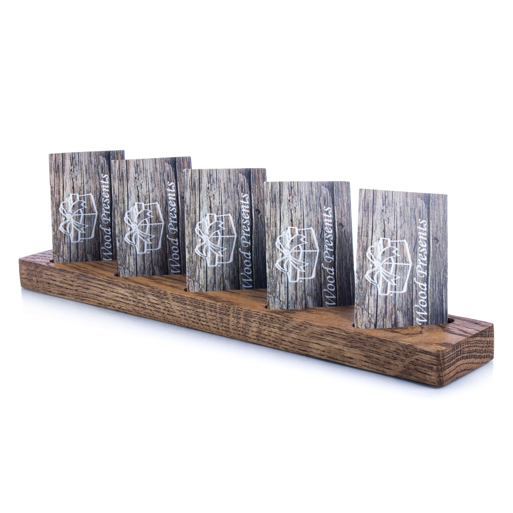 Vertical multiple business card holder Wooden desk organizer | Inspire ...
