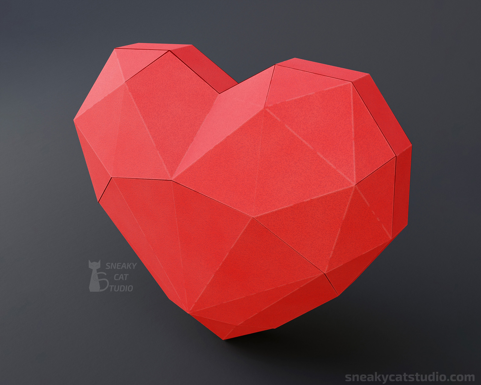 Symmetric Heart Papercraft template Digital pattern for prin - Inspire ...