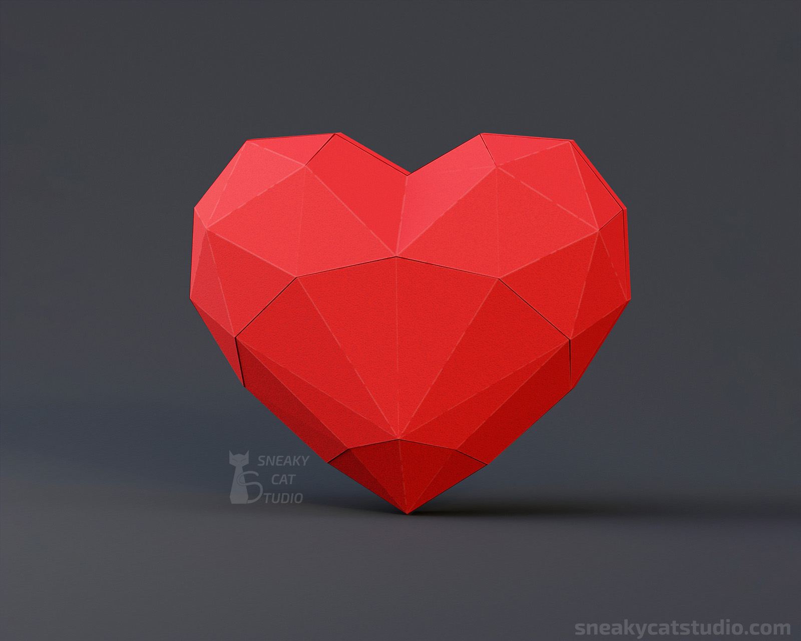 Symmetric Heart Papercraft template Digital pattern for prin - Inspire ...