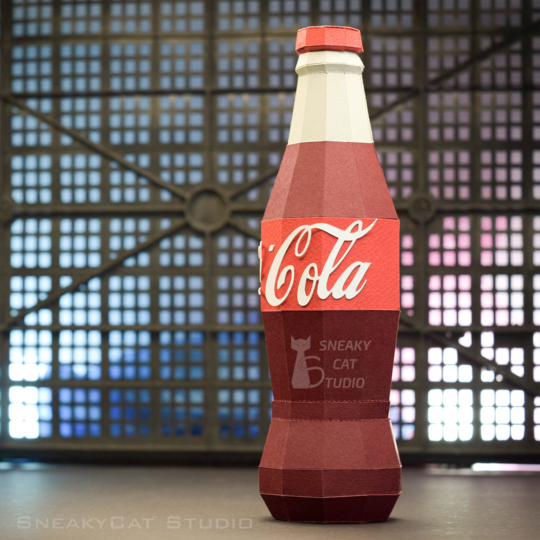 Bottle digital papercraft template for DIY assemble svg pdf - Inspire ...