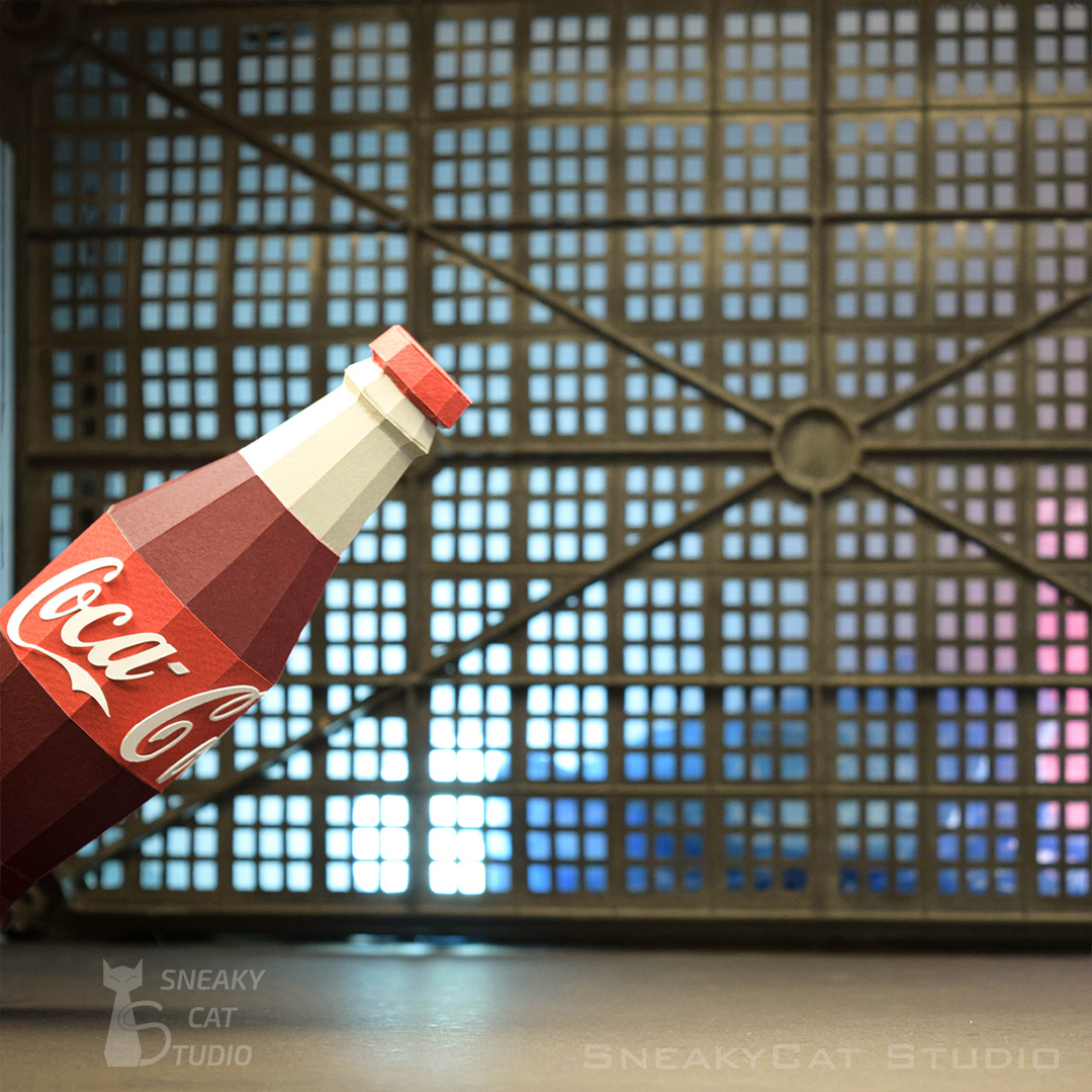 Bottle digital papercraft template for DIY assemble svg pdf - Inspire ...