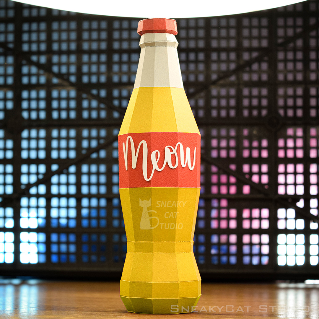 Bottle digital papercraft template for DIY assemble svg pdf - Inspire ...