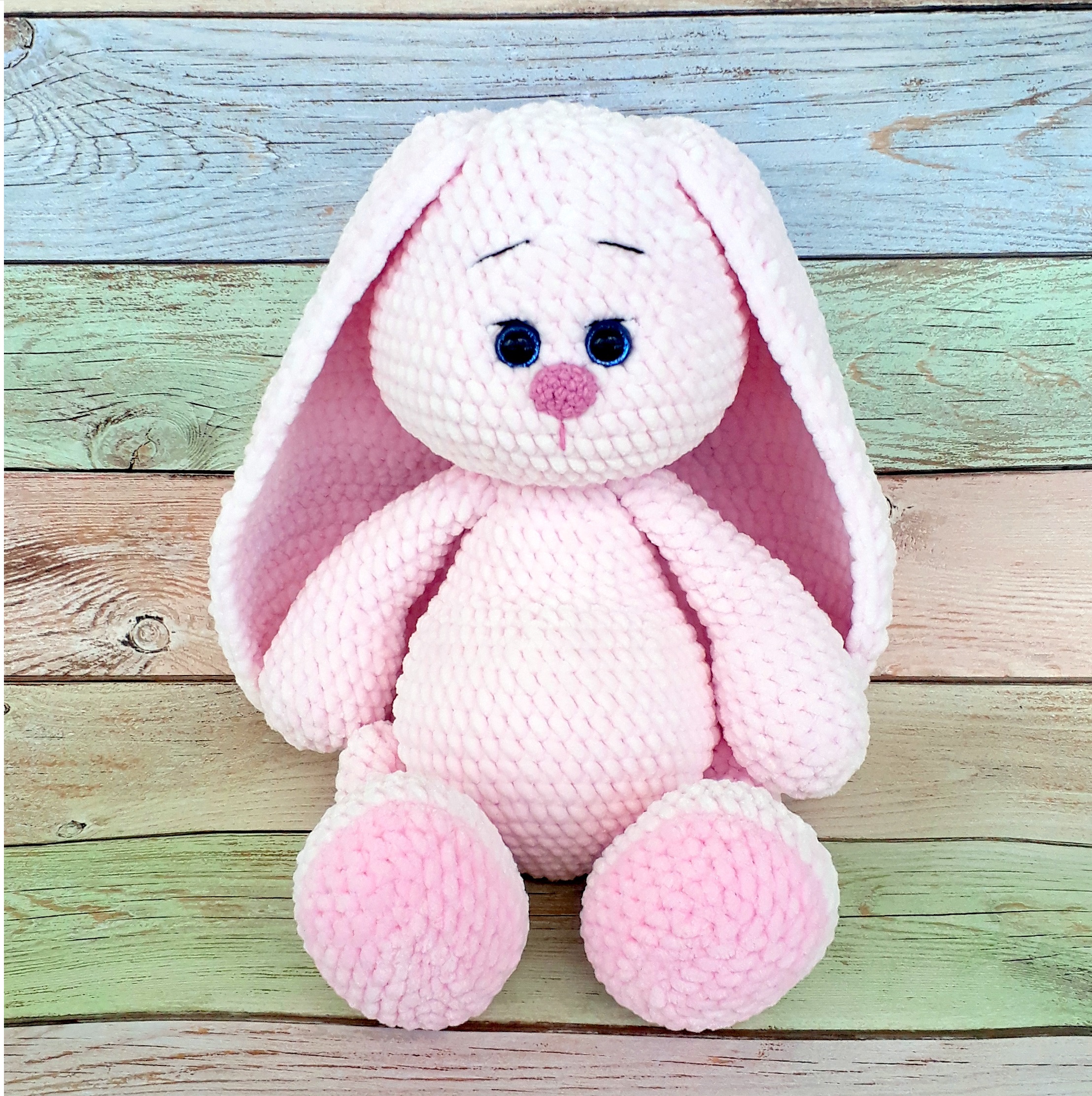 Plush bunny, Crochet bunny, Large Stuffed Animal, Velveteen - Inspire ...