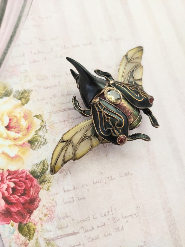 Brooch Hercules beetle, brooch-pin with an insect, brooch Bl - Inspire ...