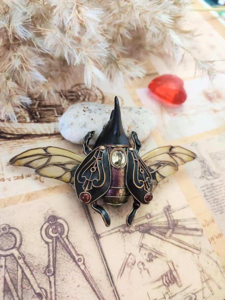 Brooch Hercules beetle, brooch-pin with an insect, brooch Bl - Inspire ...