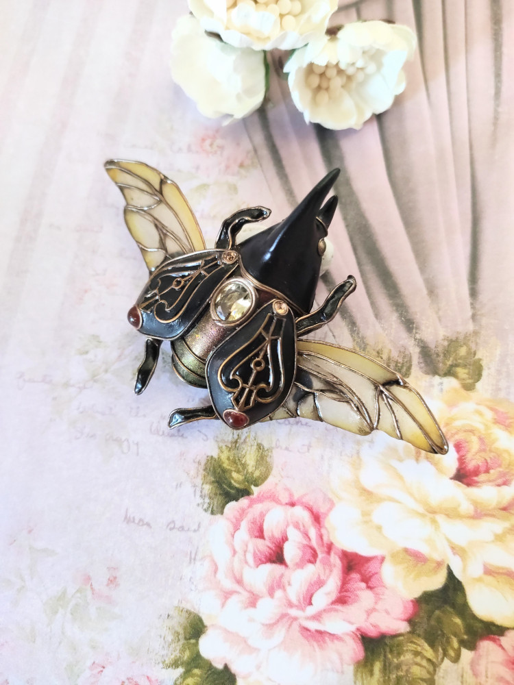Brooch Hercules beetle, brooch-pin with an insect, brooch Bl - Inspire ...
