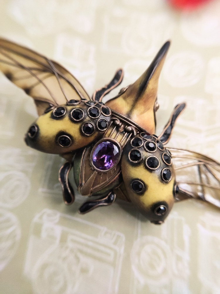 Yellow Hercules Beetle Brooch, Hercules Beetle Figurine, Scu - Inspire ...