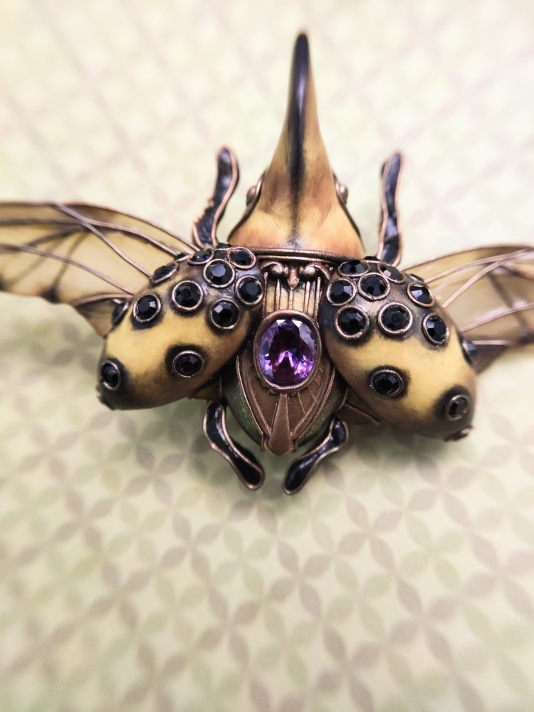 Yellow Hercules Beetle Brooch, Hercules Beetle Figurine, Scu - Inspire ...
