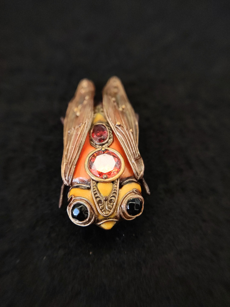 Brooch Cicada, Orange brooch, Brooch pin, Rare vintage cicad | Inspire ...
