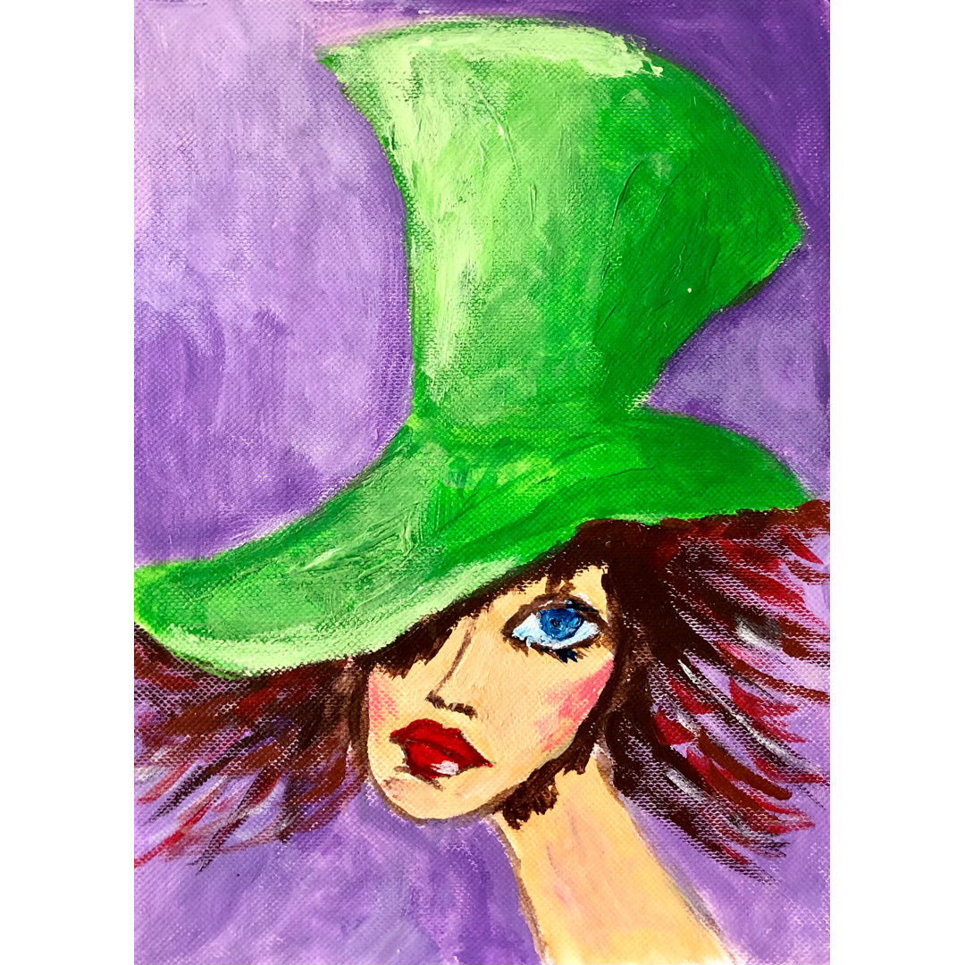 Saint Patrick's Day Painting Ireland Lady Original Art Green - Inspire ...