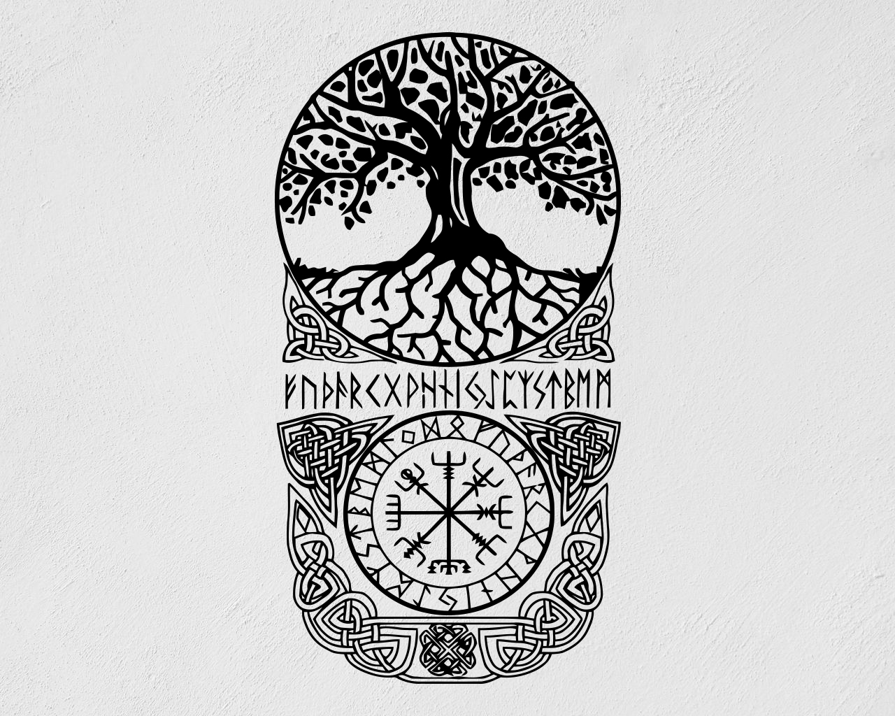 Vegvisir Viking Runic Compass, Yggdrasil Tree, Germano-Norse | Inspire ...