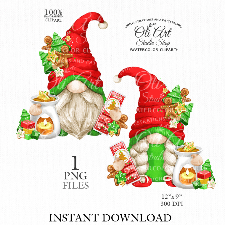 gnome-and-christmas-wax-melt-burner-digital-clipart-png-cu-inspire