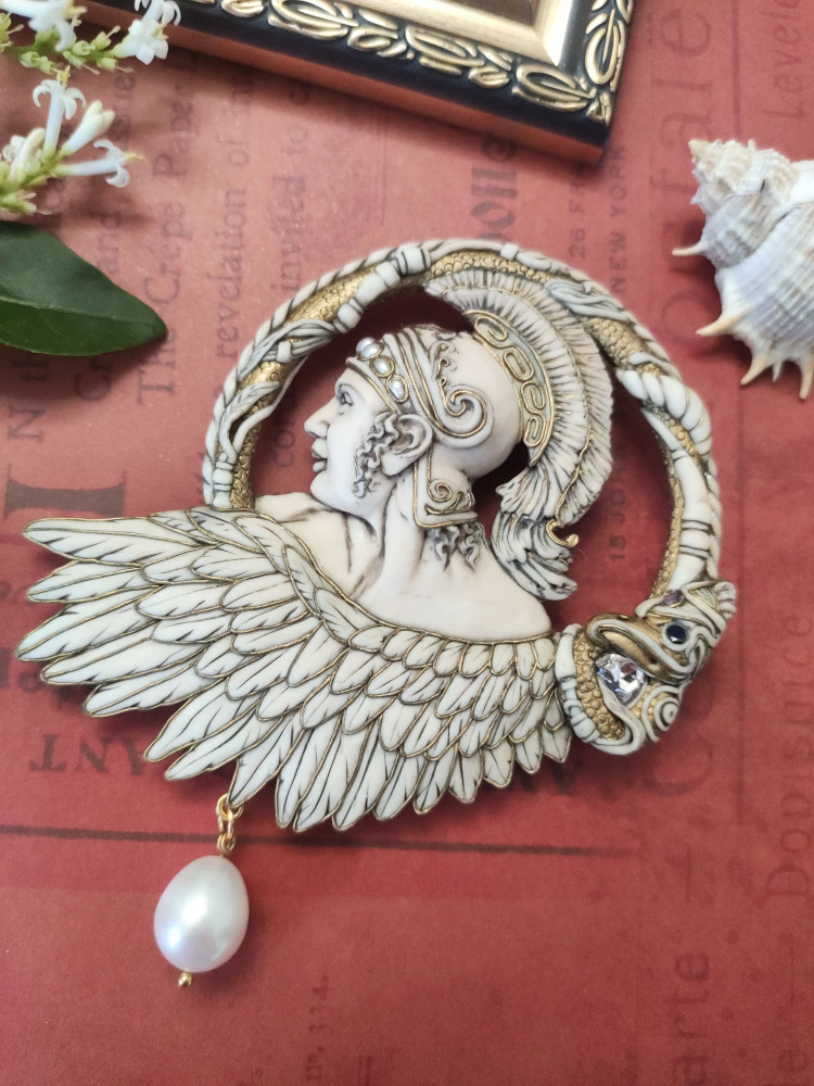 Art Nouveau Greek brooch,Greek pin,Large brooch, Antique pin - Inspire ...