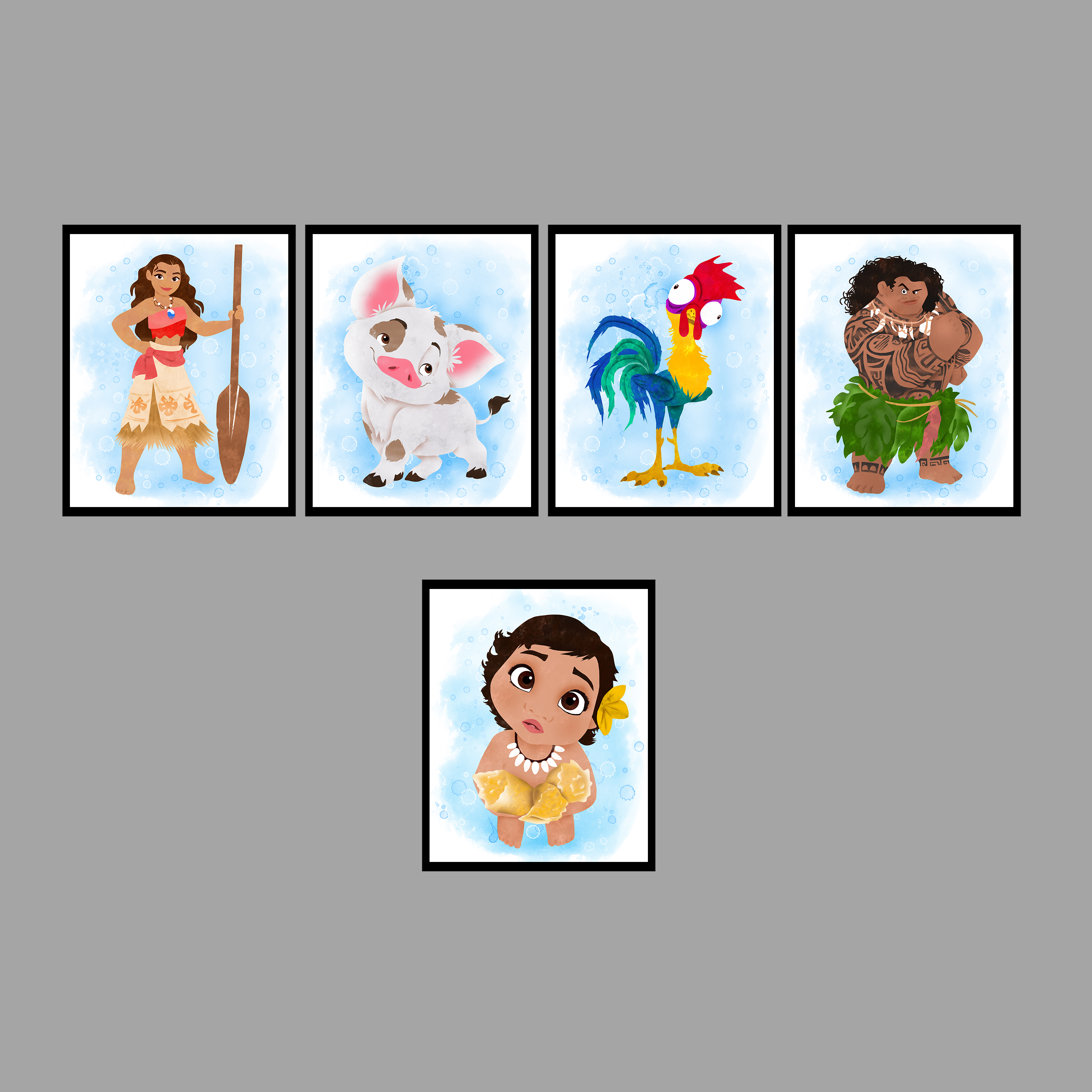 Moana Set Disney Art Print Digital Files decor nursery room - Inspire ...