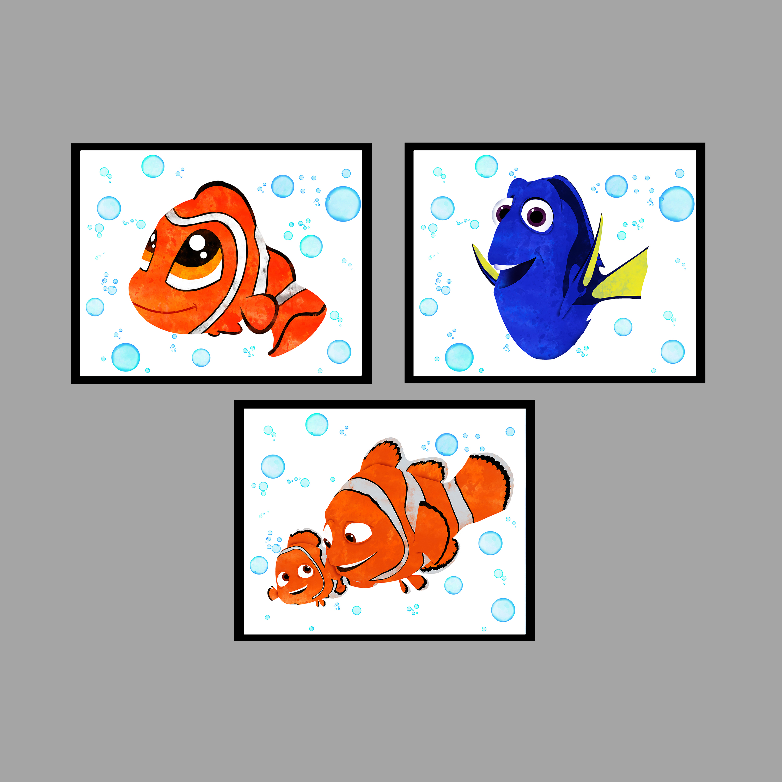 Finding Nemo Set Disney Art Print Digital Files decor nurser - Inspire ...