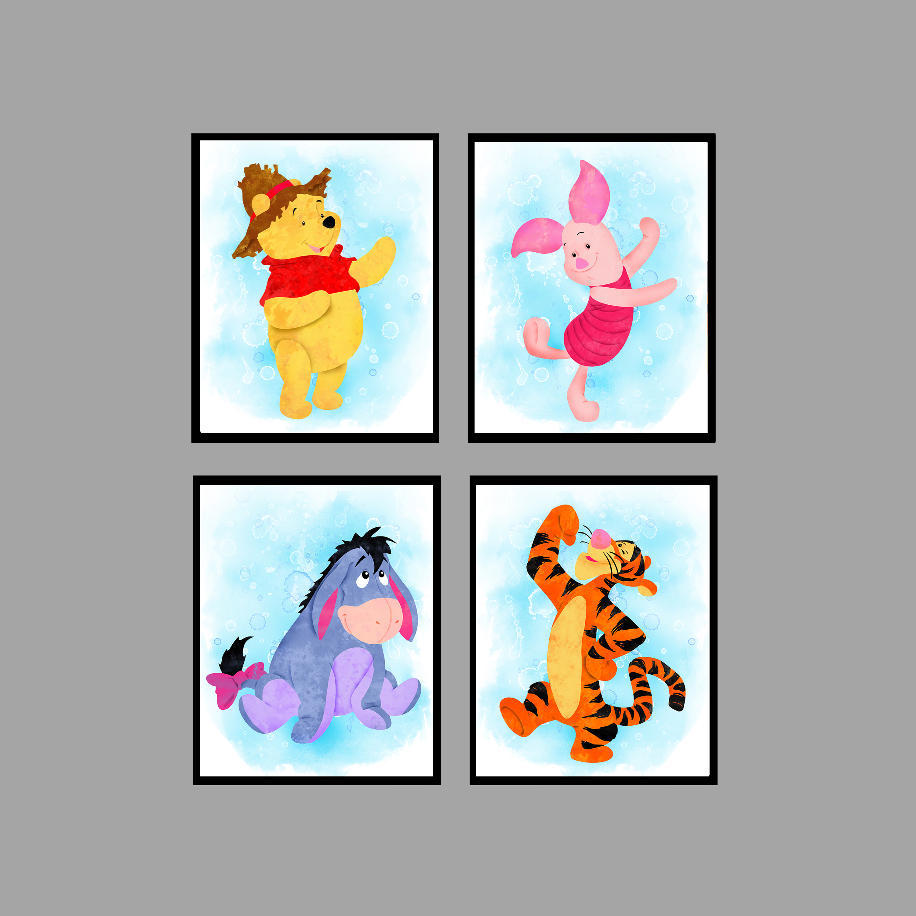 Winnie the Pooh Disney Set Art Print Digital Files nursery | Inspire Uplift