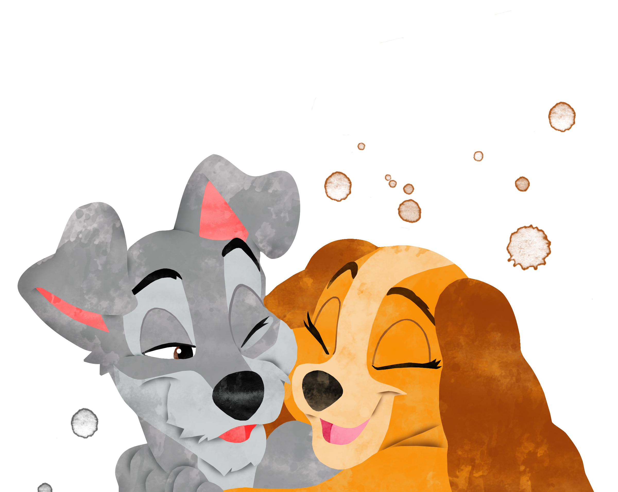 Lady and the Tramp Set Art Print Digital Files decor nursery - Inspire ...
