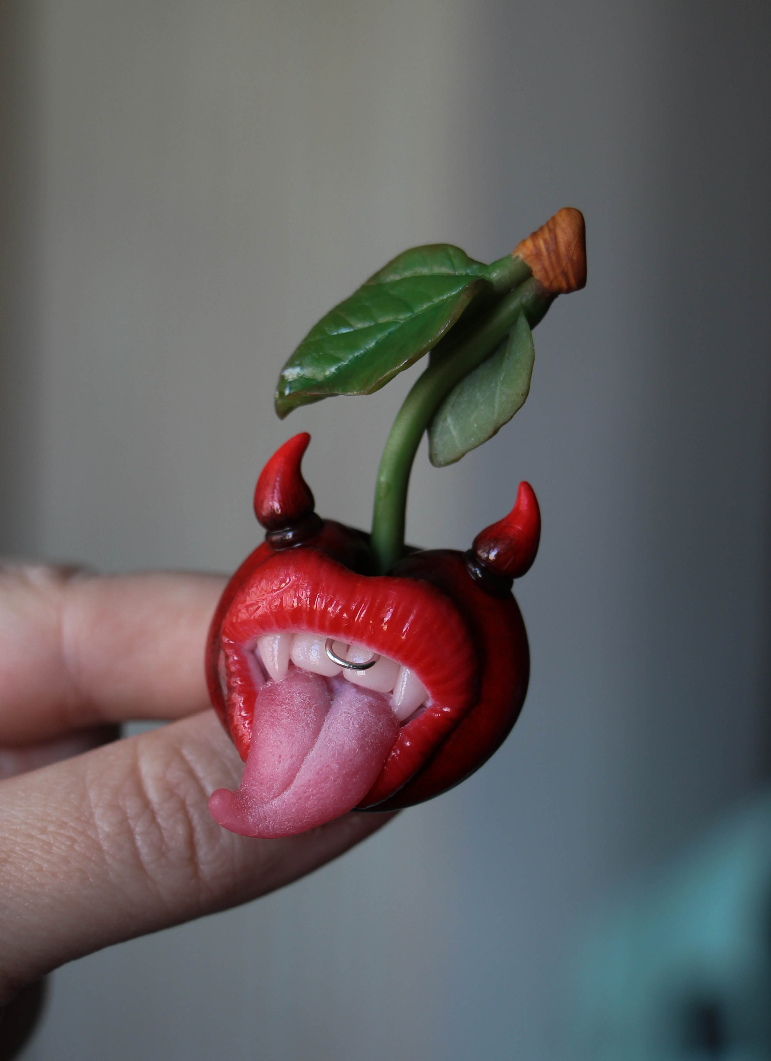 Cherry devil brooch, Witchy jewelry | Inspire Uplift