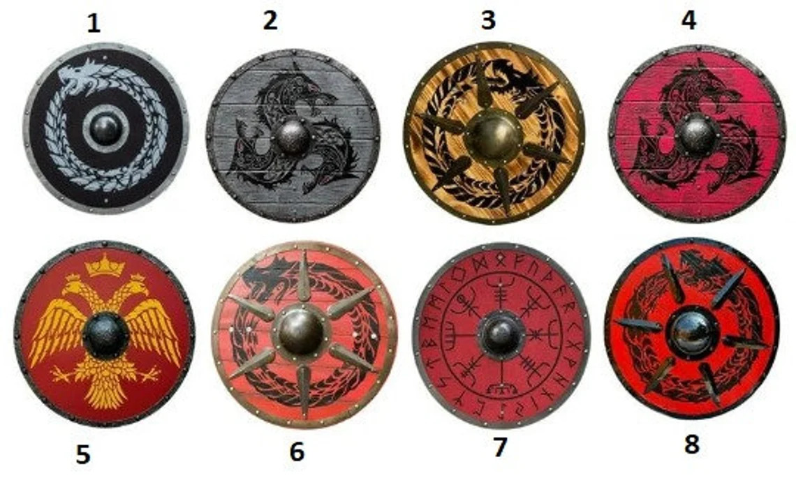 Chose Your 24'' Handmade Medieval Wooden Shield Viking Shiel - Inspire ...