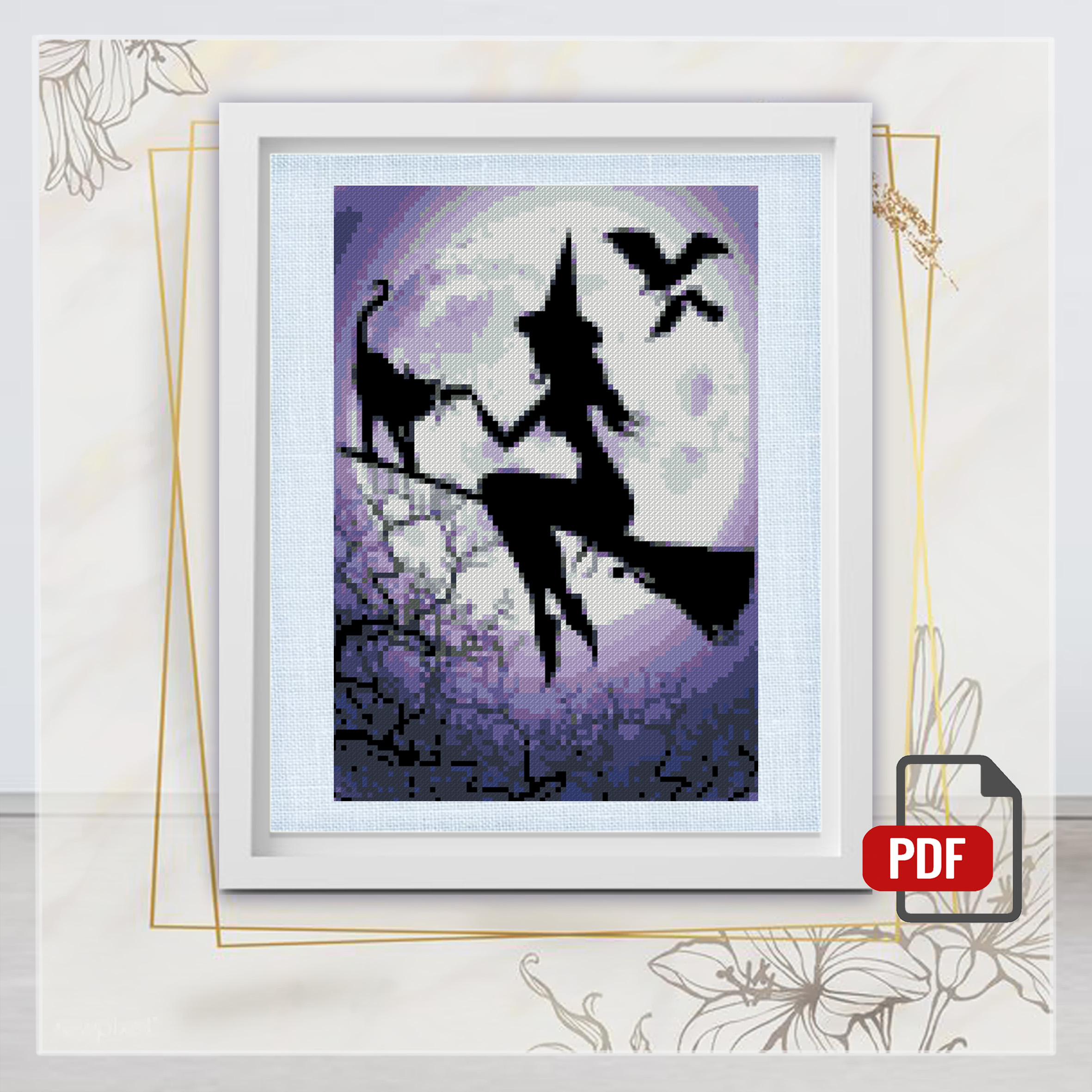 Cross-Stitch Witch Pattern PDF Cross Stitch Kits Cross Stitc | Inspire ...