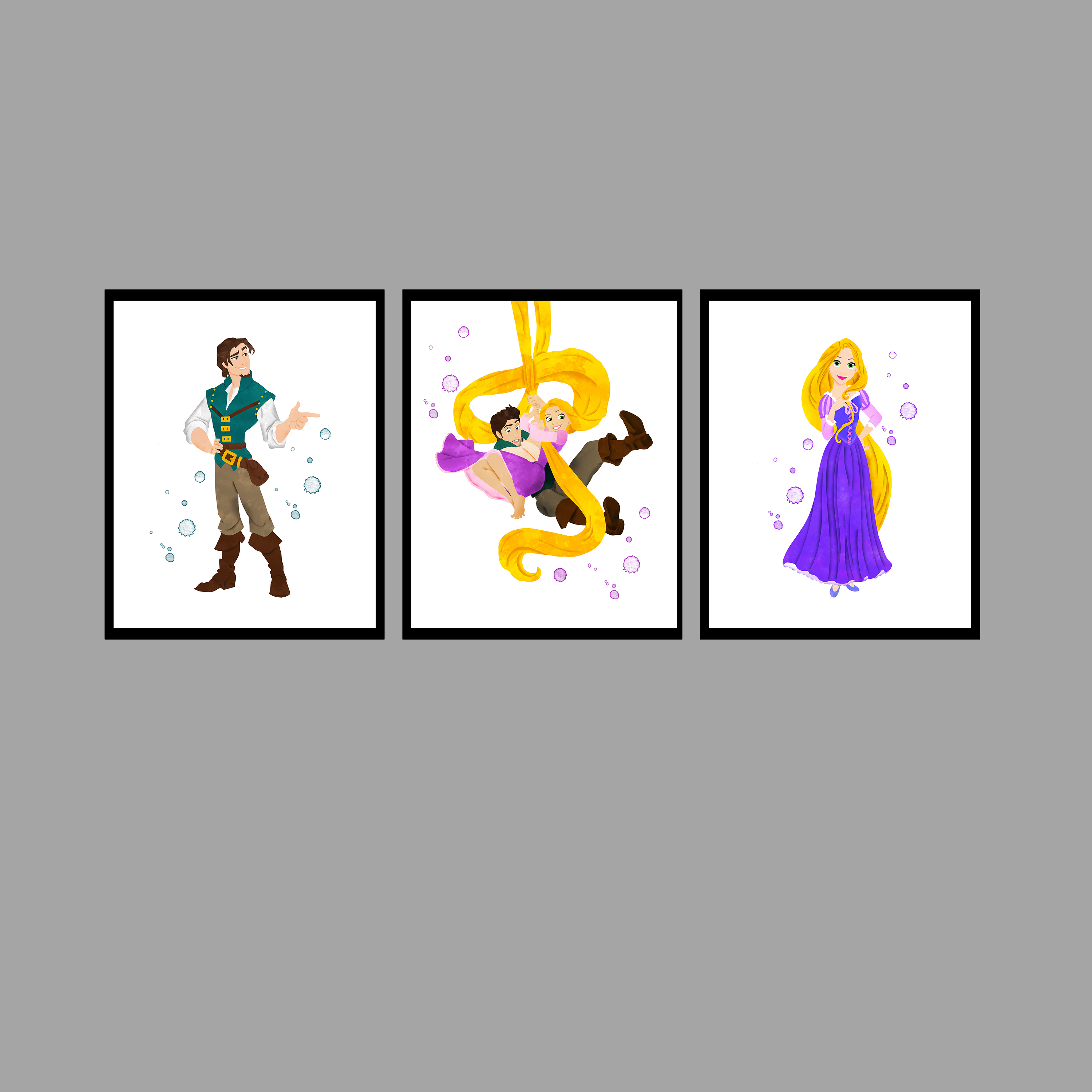 Tangled Rapunzel Disney Set Art Print Digital Files decor | Inspire Uplift