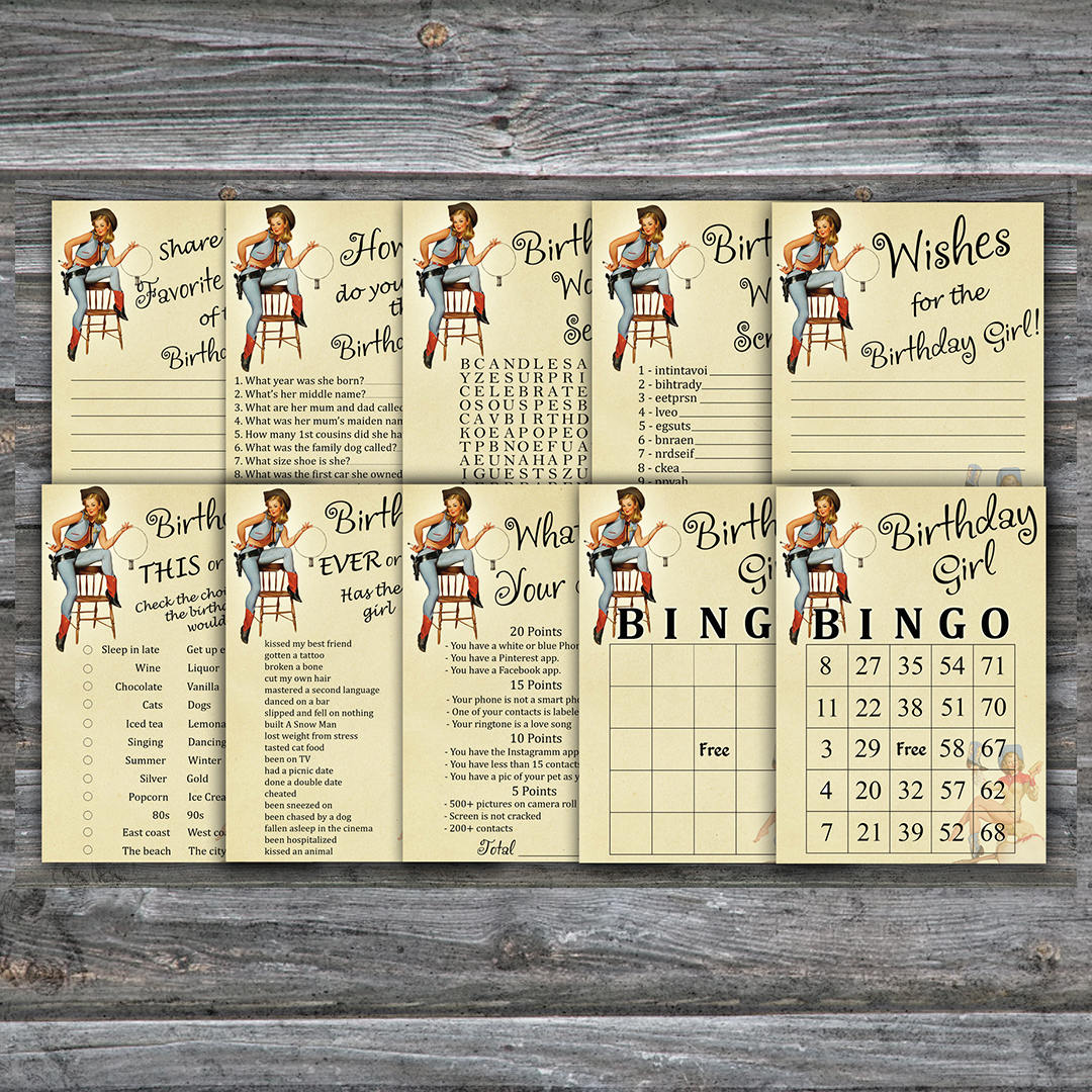 Cowboy themed Birthday Party Games bundle,Adult birthday gam | Inspire ...