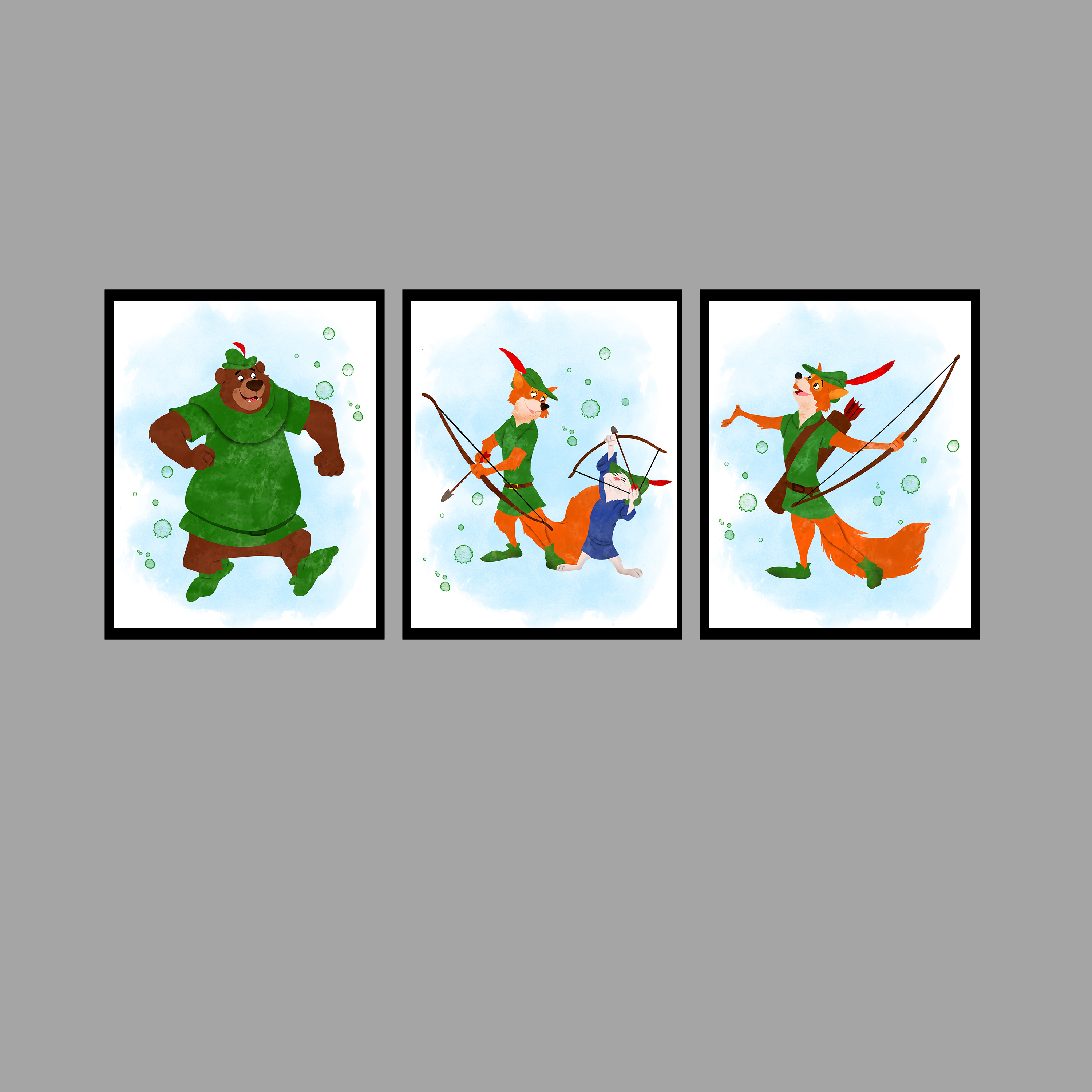 Robin Hood Disney Set Art Print Digital Files decor nursery | Inspire ...